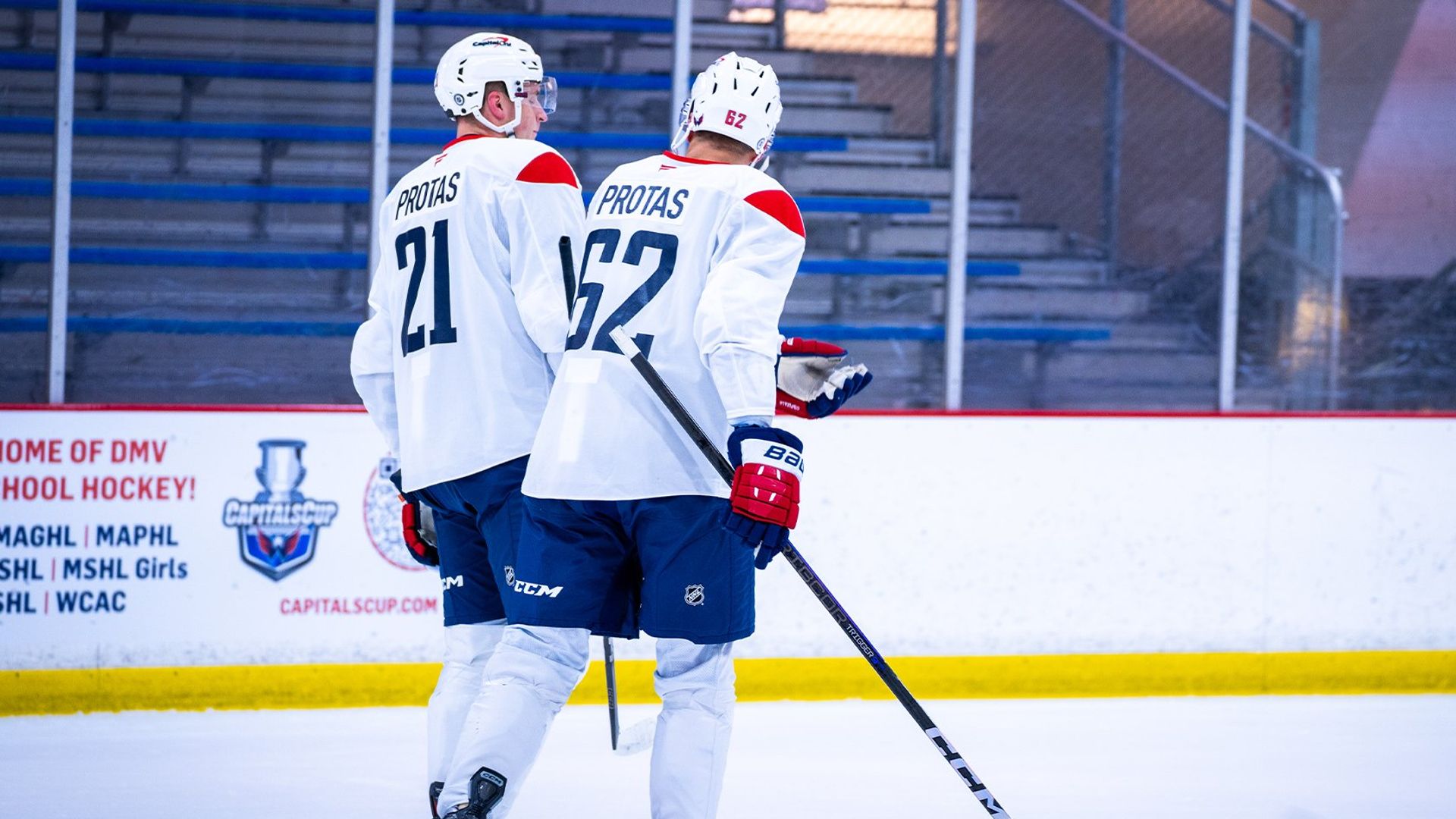 Aliaksei, Ilya Protas take the ice for the first time as Capitals teammates
